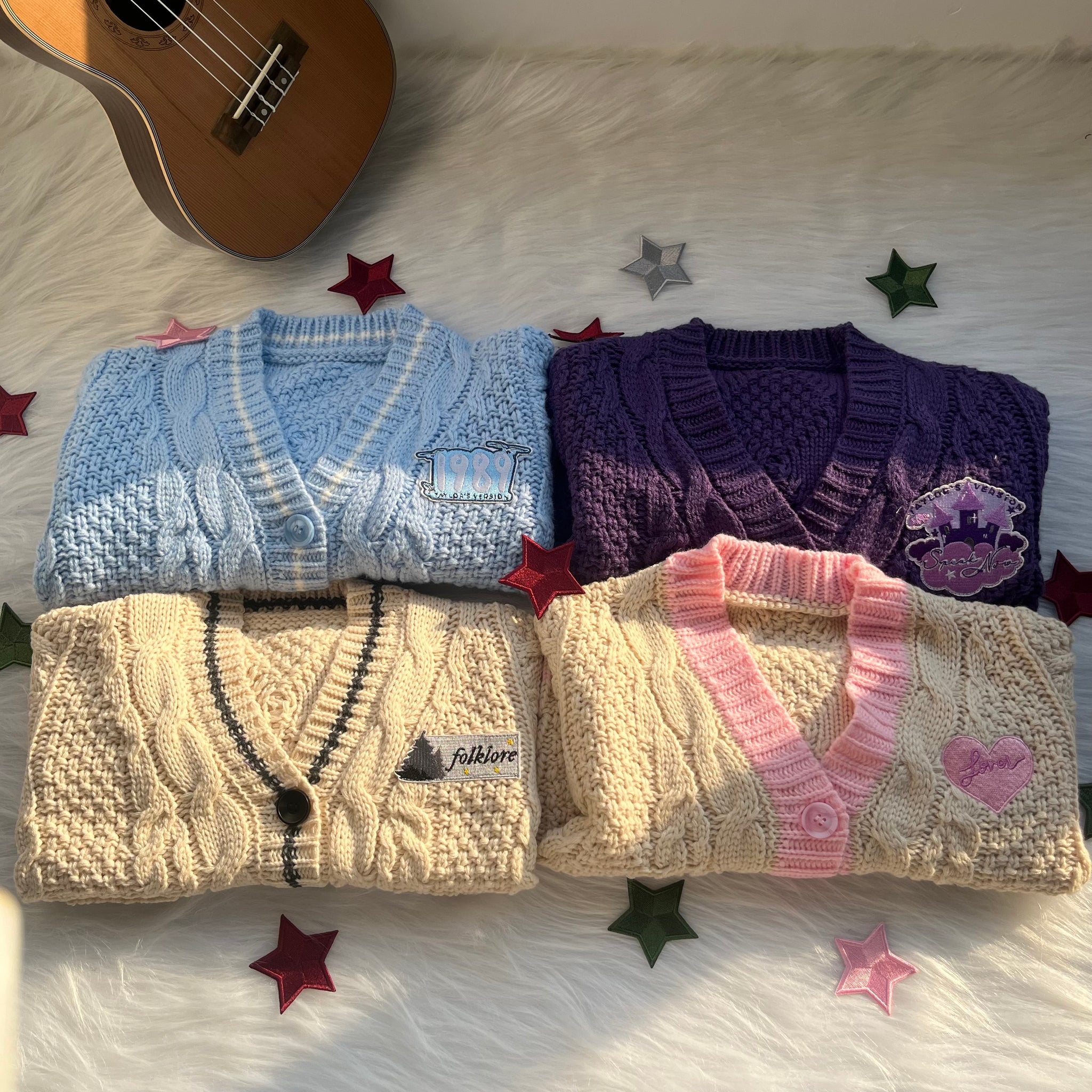 Taylor Swift Folklore Swiftie Baby Cardigan with Stars | Morphomerch – morphomerch