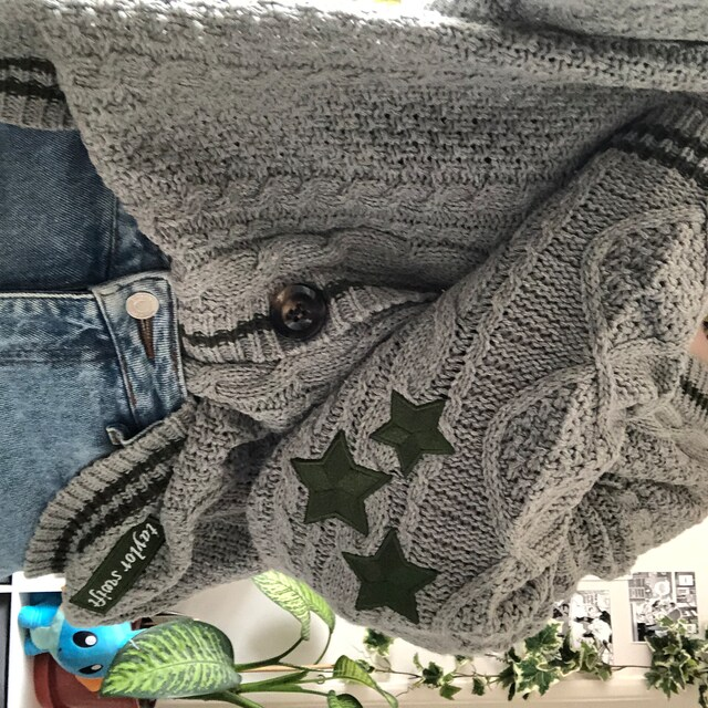 Taylor Swiftie Green Stars Gray Folklore Cardigan Limited Edition | Morphomerch – morphomerch